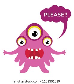 Monster Multiple Eyes Big Screaming Mouth Stock Vector (Royalty Free ...