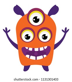 Monster Multiple Eyes Big Screaming Mouth: vector de stock (libre de ...