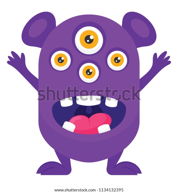 Monster Multiple Eyes Like Spider Depicting Stock Vector (Royalty Free ...