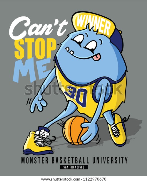 Monster Playing Basketball Vector Design Stock Vector (Royalty Free ...