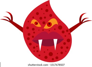 Monster Shape Drop Blood Big Lips Stock Vector (Royalty Free ...