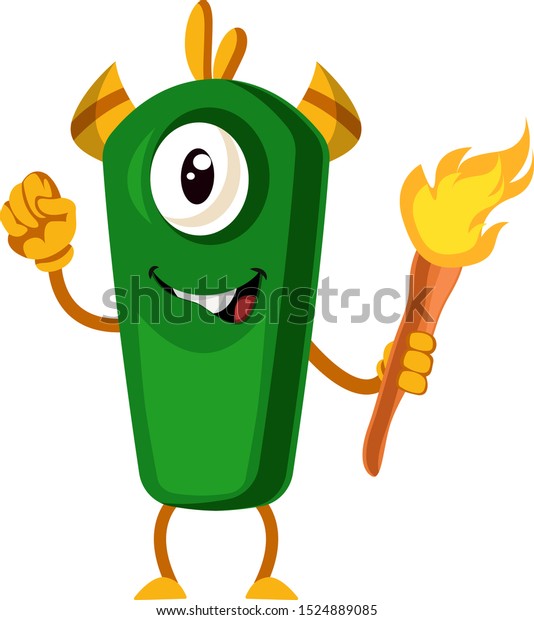 Monster Torch Illustration Vector On White Stock Vector (Royalty Free ...