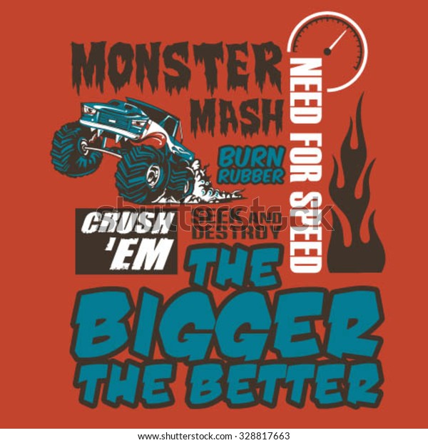 Monster Truck Poster Stock Vector (Royalty Free) 328817663 | Shutterstock