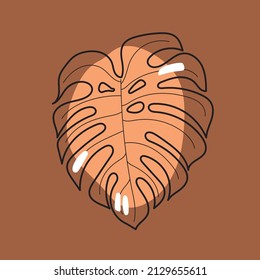 Monstera Line Art Abstract Pattern Stock Vector (Royalty Free ...
