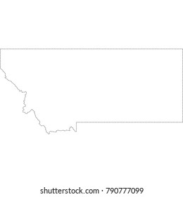 Montana Mt State Maps Black Silhouette Stock Vector (Royalty Free ...