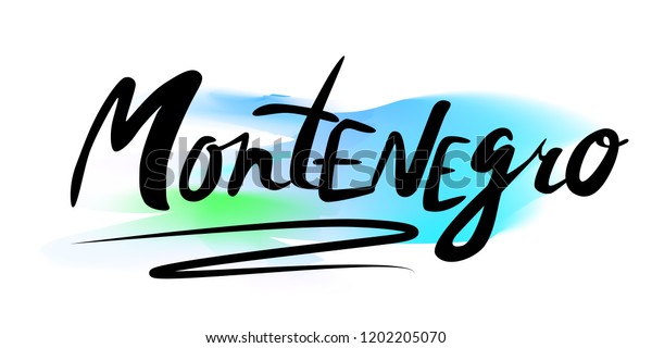 Montenegro Callygraphy Hand Drawn Letters Vector Stock Vector (Royalty ...