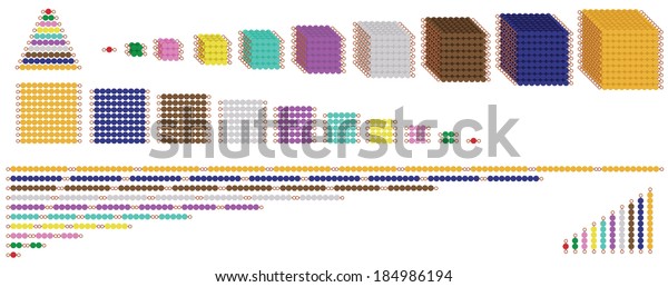 Montessori Materials Montessori Counting Beads Montessori Stock Vector ...