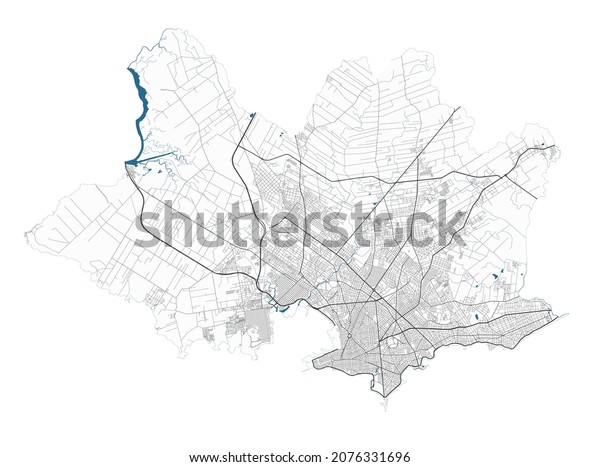 Montevideo Vector Map Detailed Map Montevideo Stock Vector (Royalty ...