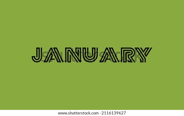 Month January Letters Initial Vector Design Stock Vector (Royalty Free ...