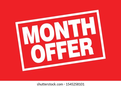 Month Offer Display Badge Red Background Stock Vector (Royalty Free ...