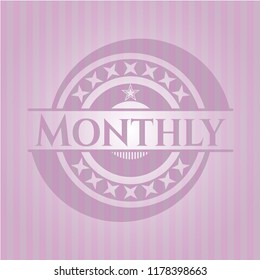 Monthly Badge Pink Background Stock Vector (Royalty Free) 1178398663 ...