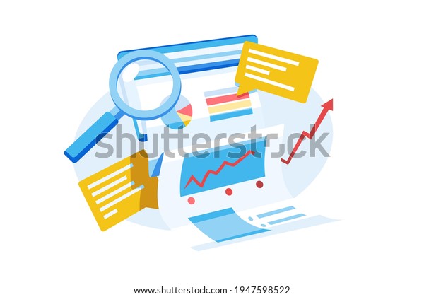Monthly Business Report Vector Illustration Diagrams Stock Vector ...
