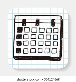 Monthly Calendar Doodle Drawing Stock Vector (Royalty Free) 334124669 ...