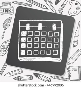 Monthly Calendar Doodle Drawing Stock Vector (Royalty Free) 446992006 ...