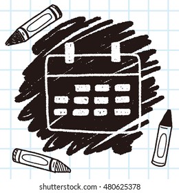 Monthly Calendar Doodle Drawing: vector de stock (libre de regalías ...