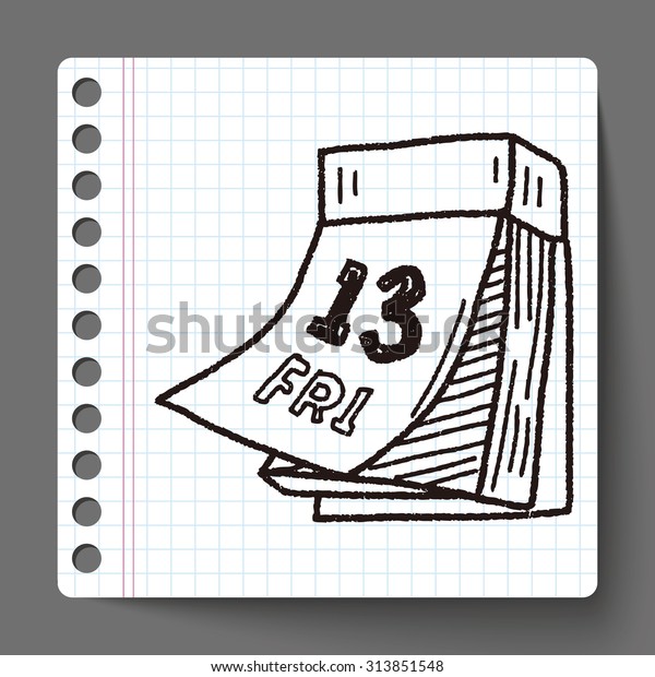 Monthly Calendar Doodle Drawing Stock Vector (Royalty Free) 313851548 ...