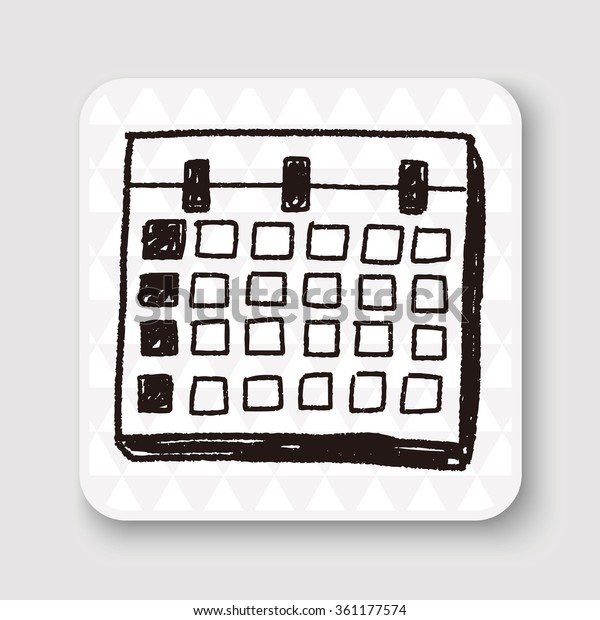 Monthly Calendar Doodle Drawing Stock Vector (Royalty Free) 361177574 ...