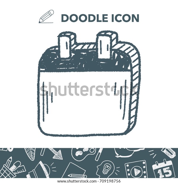 Monthly Calendar Doodle Drawing Stock Vector (Royalty Free) 709198756 ...