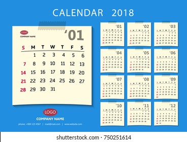 Monthly Calendar Year Monthly Designed Grid Stock Vector (Royalty Free ...