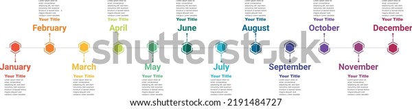 Monthly Timeline 12 Months 1 Year Stock Vector (Royalty Free ...