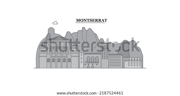 Montserrat City Skyline Isolated Vector Illustration Stock Vector ...