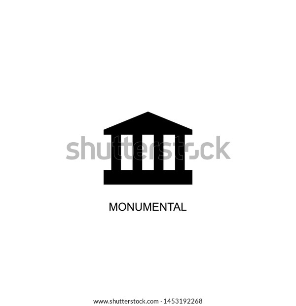 Monumental Icon Vector Black Design Stock Vector (Royalty Free ...