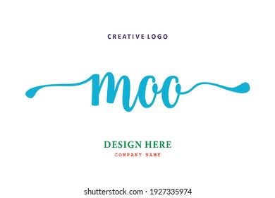 Moo Lettering Logo Simple Easy Understand Stock Vector (Royalty Free ...