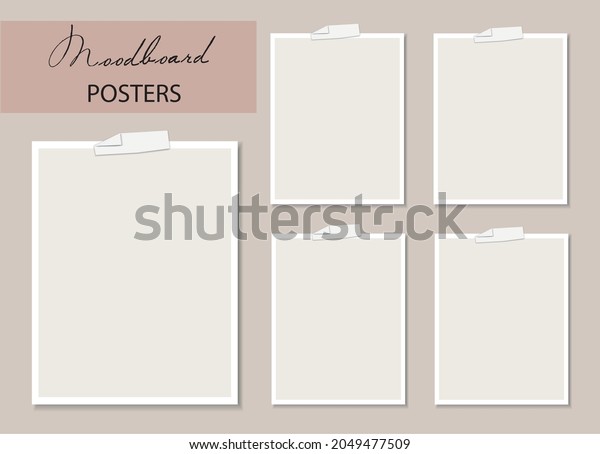 Mood Board Blank Template Vertical A4 Stock Vector (Royalty Free ...