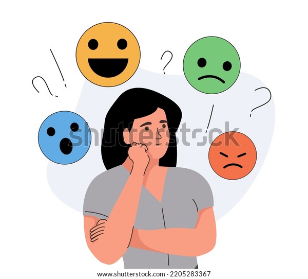 Mood Swing Concept Many Emotions Surround Stock Vector (Royalty Free ...