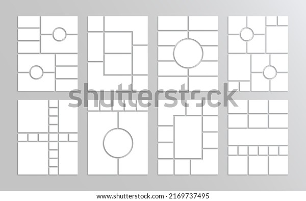 Moodboard Grid Examples Photo Collage Templates: เวกเตอร์สต็อก (ปลอดค่า ...