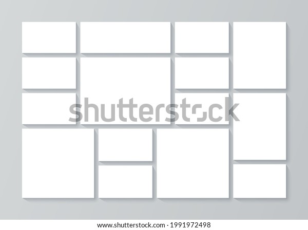 Moodboard Grid Photo Collage Template Vector เวกเตอร์สต็อก ปลอดค่า