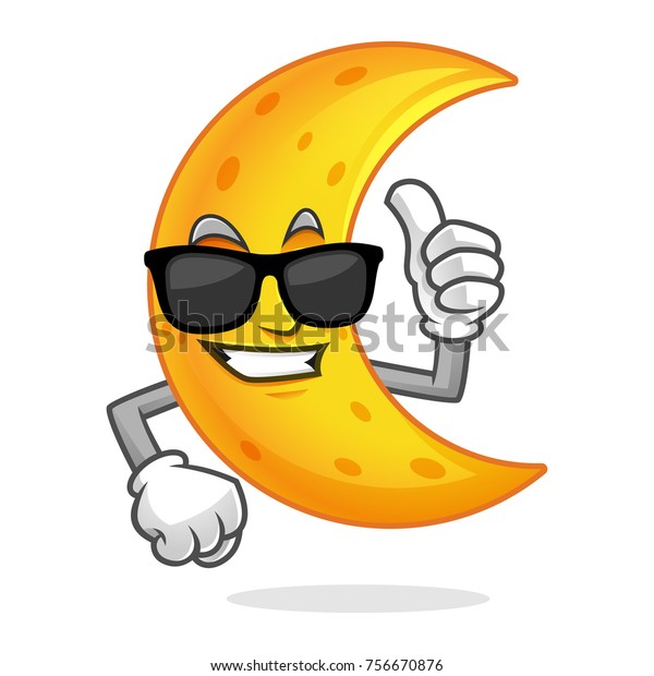 Moon Character Design Mascot Perfect Logo Stock Vector (Royalty Free ...