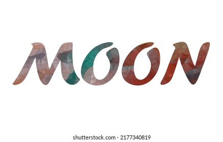 Moon Colorful Typography Text Banner Vector Stock Vector (Royalty Free ...