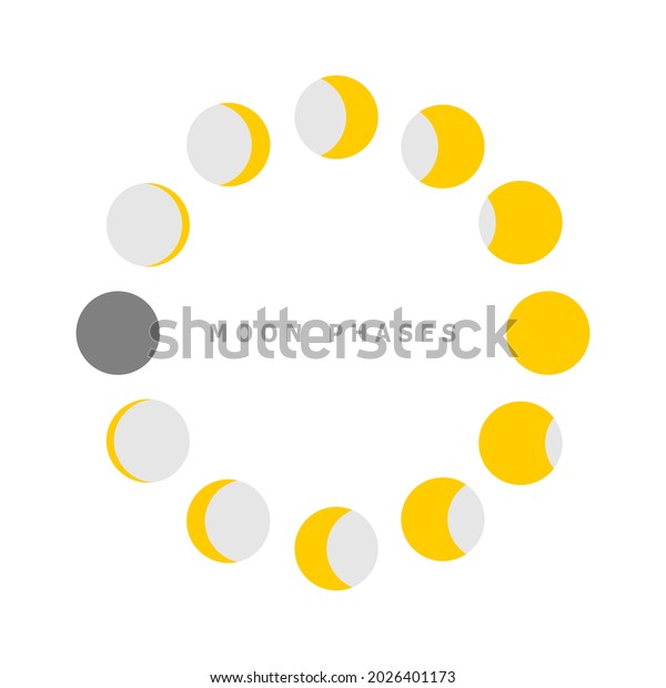 Moon Different Phases Lunar Phases Circle Stock Vector (Royalty Free ...