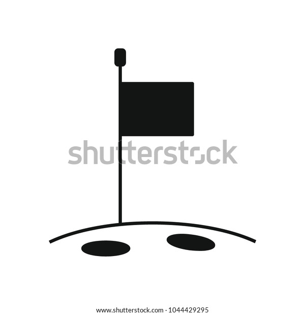 Moon Flag Icon Silhouette Style Space Stock Vector (Royalty Free ...