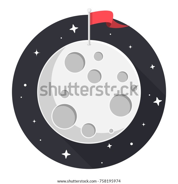Moon Flag Stars Flat Design Icon Stock Vector (Royalty Free) 758195974 ...