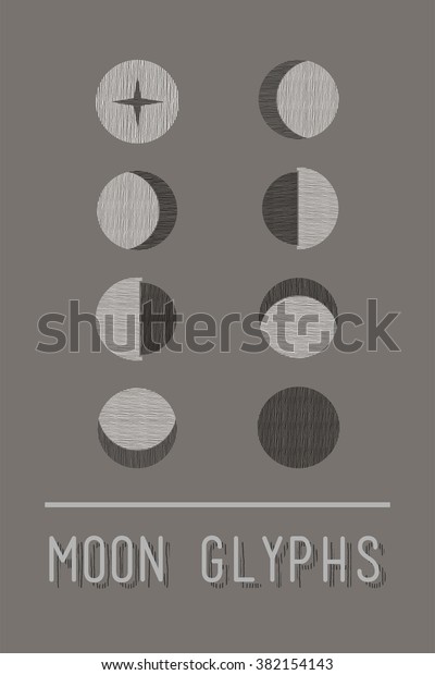 Moon Glyphs Sacred Geometry Design Art Stock Vector (Royalty Free ...