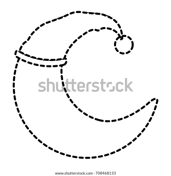 Moon Half Caricature Sleeping Cap Dotted Stock Vector (Royalty Free ...