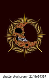 Moon Head Skull Vector Illustration Stock Vector (Royalty Free ...