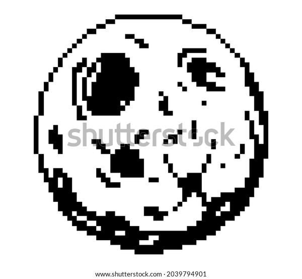 Moon Icon Pixel Art Isolated Background Stock Vector (Royalty Free ...