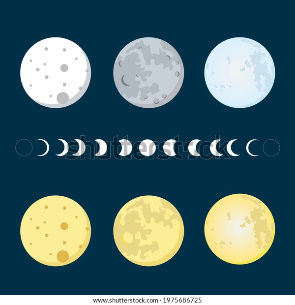 Moon Illustration Vector Set Moon Phases Stock Vector (Royalty Free ...