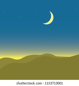 Moon Landscape Illustration Vector Stock Vector (Royalty Free ...