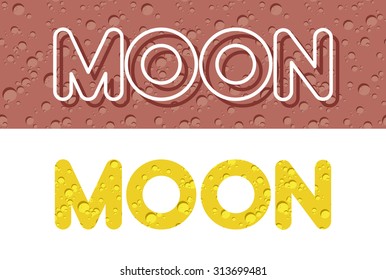 Moon Letters Lunar Yellow Texture Vector: vector de stock (libre de ...