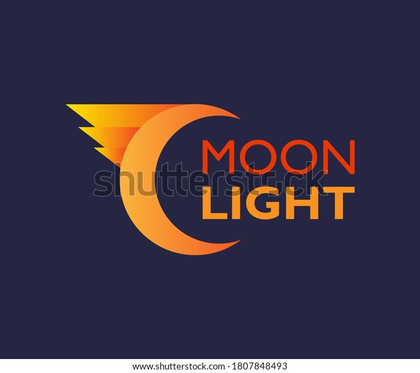 Moon Light Logo Design Orange Color Stock Vector (Royalty Free ...