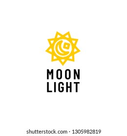 Moon Light Logo Icon Vector Template Stock Vector (Royalty Free ...