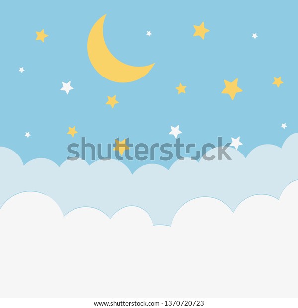 Moon Night Cartoon Stock Vector (Royalty Free) 1370720723 | Shutterstock