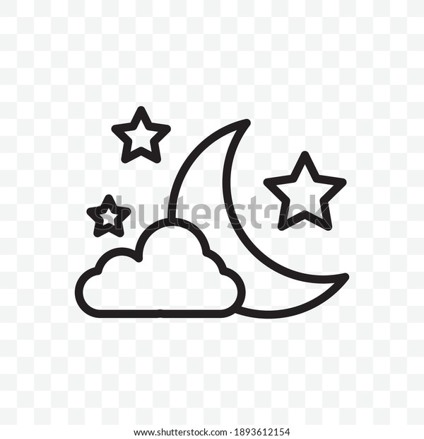Moon Night Icon Vector Illustration Isolated Stock Vector (Royalty Free ...