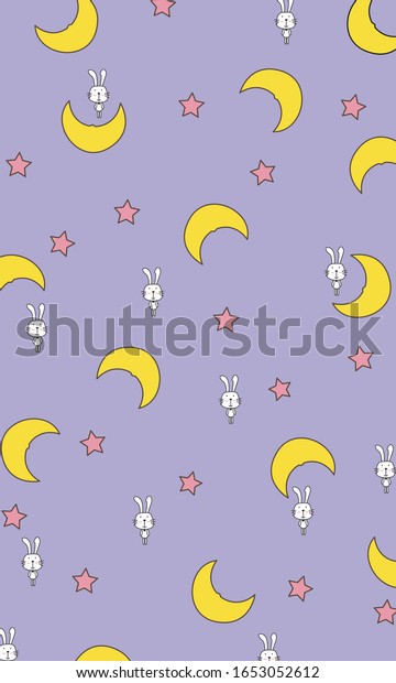 Moon Patterns Yellow Moon Purple Backgrounds Stock Vector (Royalty Free ...