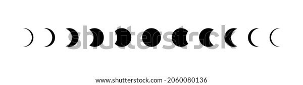 Moon Phase Icon Lunar Cycle Stage Stock Vector (Royalty Free) 2060080136