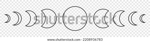 Moon Phases Line Icon Illustration Isolated Stock Vector (Royalty Free ...